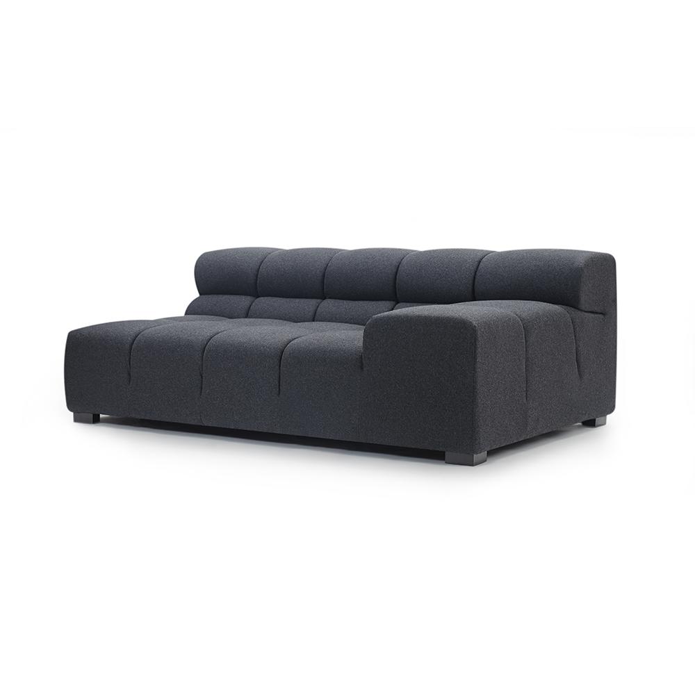 Tufted Sofa / TF015 Extra Large Left Armrest Chenille Helios-Jet ...