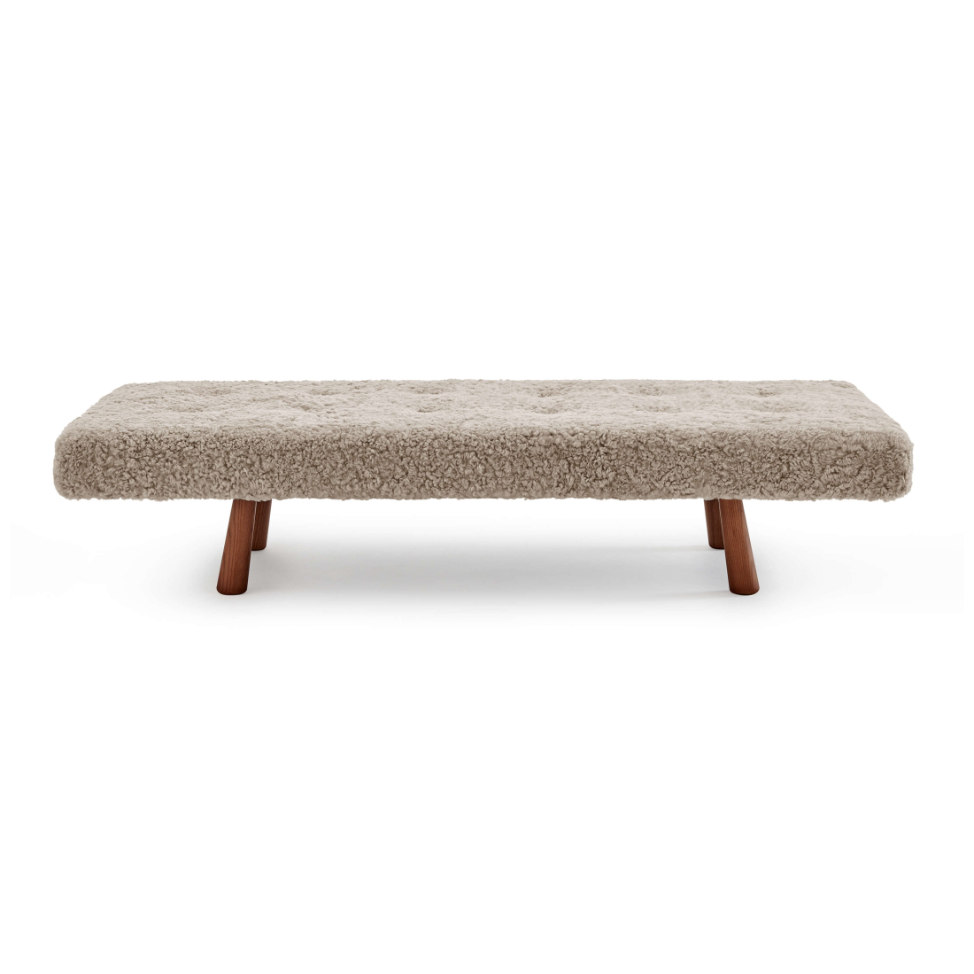 Kiko Modern Sheepskin Upholstered Wood Bench