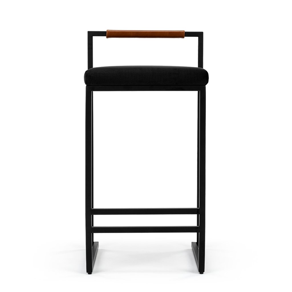 Finley Modern Minimalist Low Back Upholstered Velvet Metal Frame...