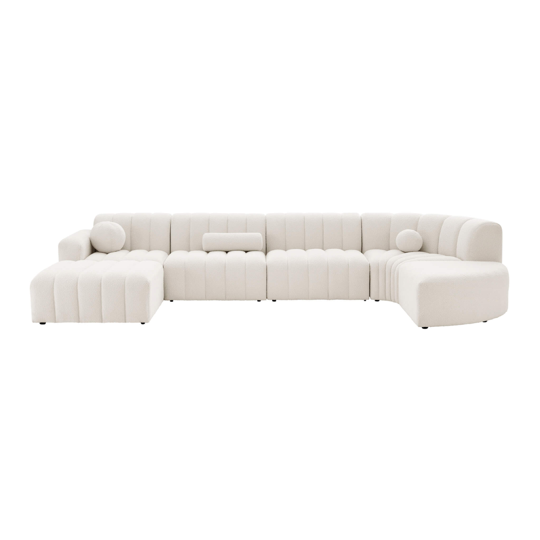 Aurelie Modern Channel Tufted Curved Modular Sectional Sofa