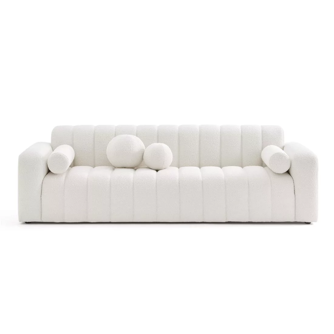 Aurelie Modern Channel Tufted Curved Modular Sectional Sofa | Three...