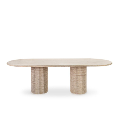 Cava Fluted Large Oval Stone Dining Table 13FT