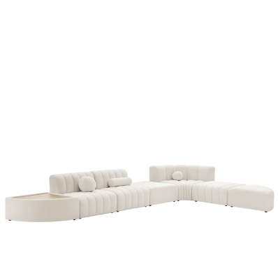 Aurelie Modern Channel Tufted Curved Modular Sectional Sofa