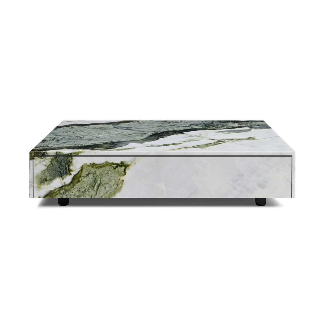 Giro Modern Square Marble Low Profile Block Storage Coffee Table...