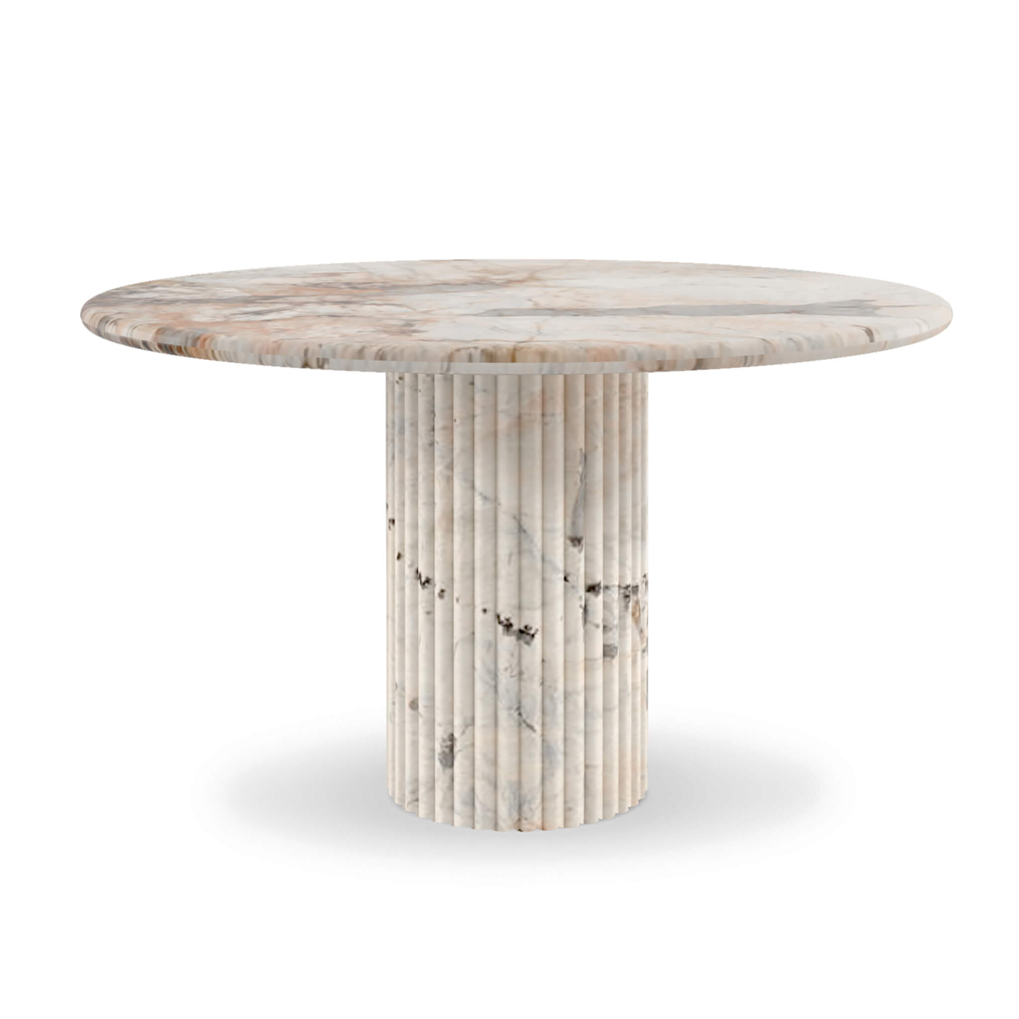 Cava Fluted Round Dining Table 60" - Patagonia Gold Quartzite - CM ...