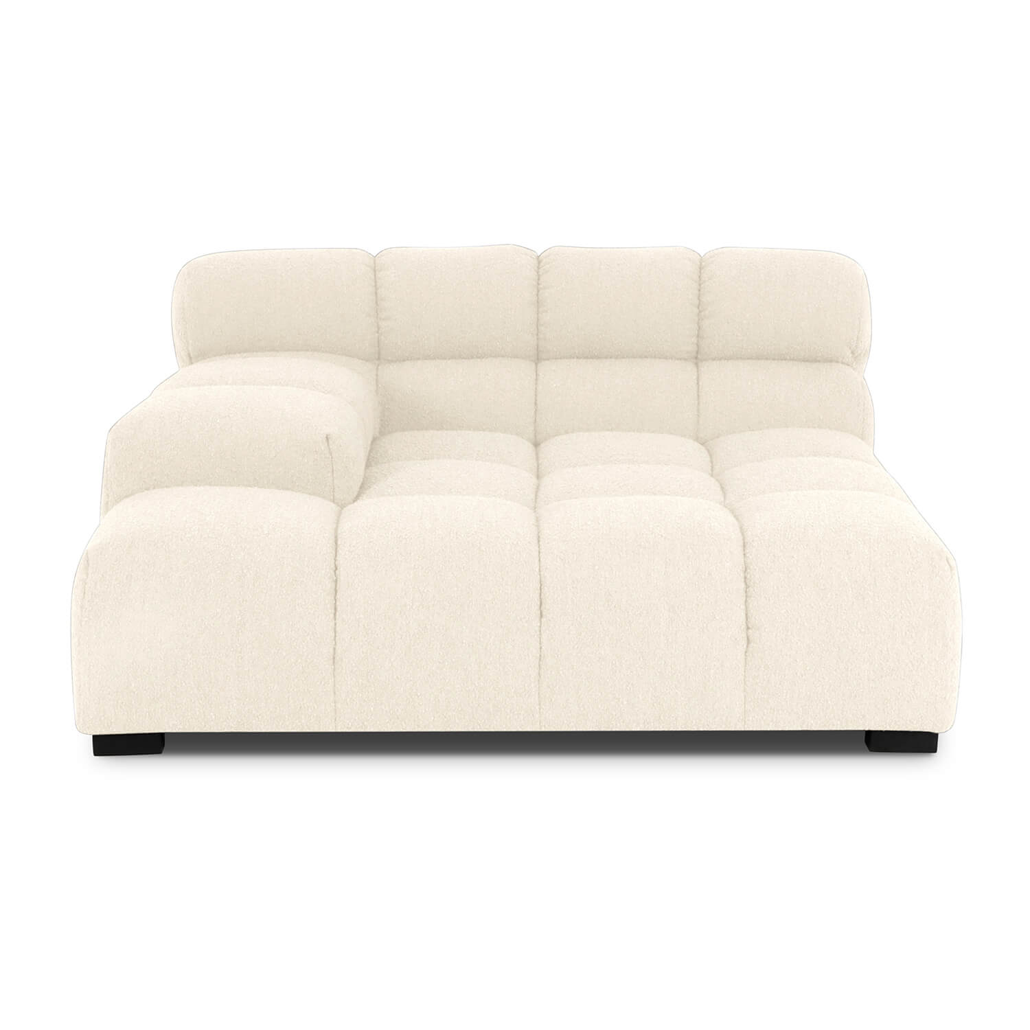 Tufted Sofa / TF022 Deep Large Right Armrest Classic Boucle-Pearl ...