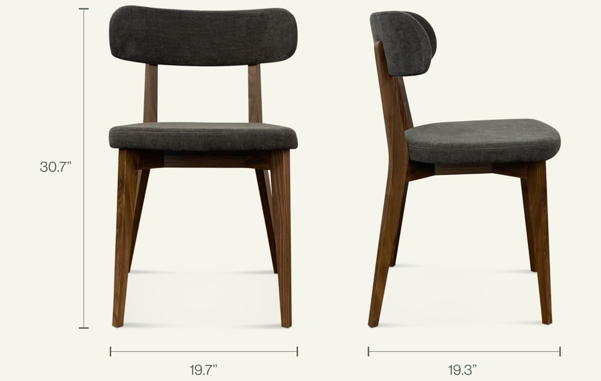 Alpine Modern Walnut Wood Dining Chair