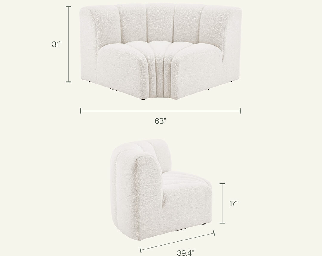 Aurelie Modern Channel Tufted Curved Modular Sectional Sofa