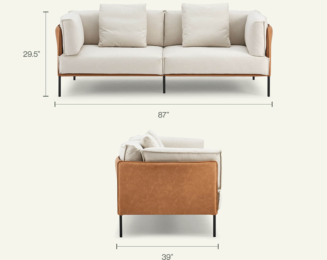 Caruso Modern Minimalist Italian Leather Sofa