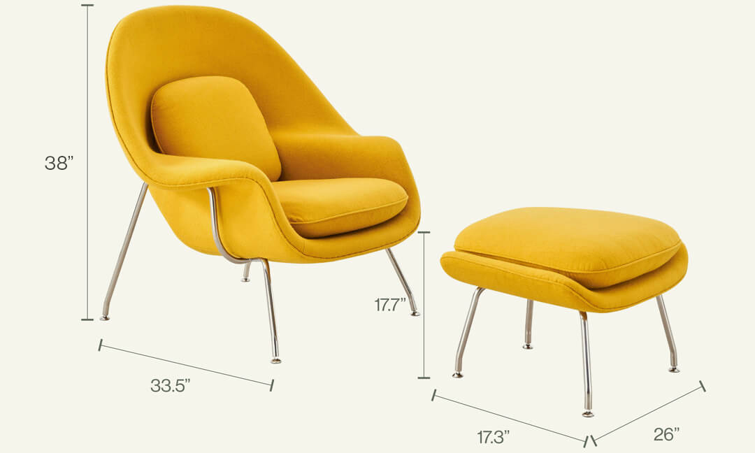 Womb Chair & Ottoman - Chrome Legs